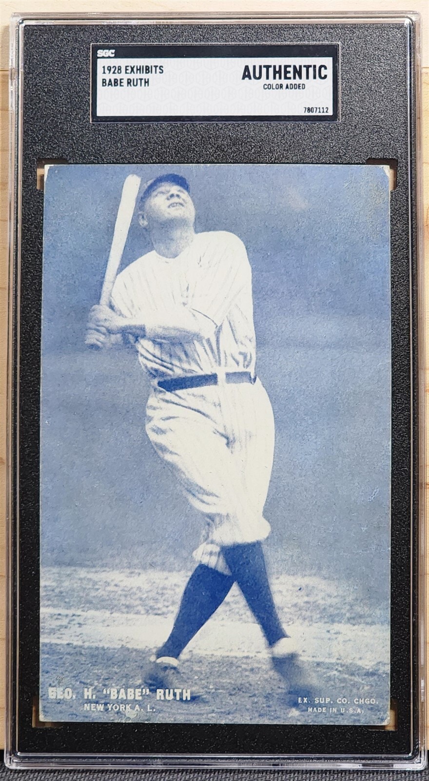 BABE RUTH 1928 Exhibits Blue Tint SGC AUTHENTIC Altered *SHARP ...