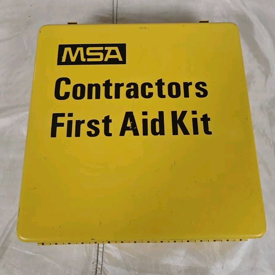 Vintage Yellow MSA First Aid Kit Mine Safety Appliances Co Pittsburgh W ...