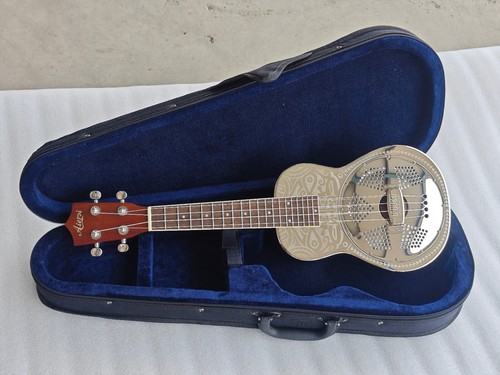 Aiersi Chrome Brass Body 24 Inch Concert Resonator Ukulele Aquila ...