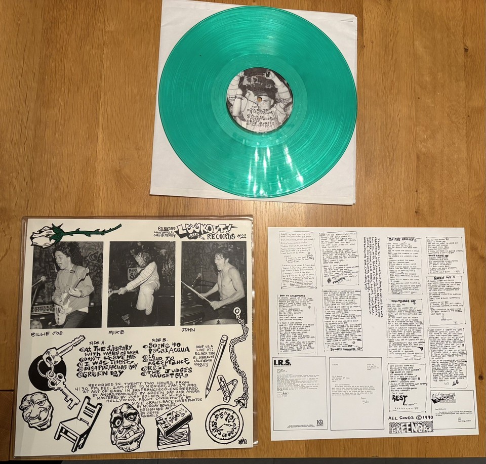 RARE Green Day 39Smooth Green Vinyl LP US 1990 Lookout! NM 1st Press of ...