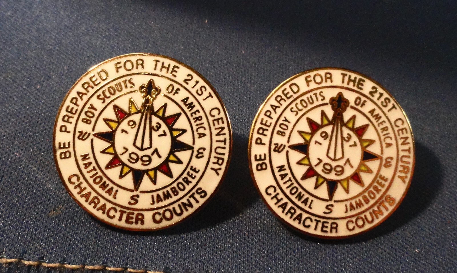 TWO - 1997 Hatpins/ Lapel Pins - BSA National Boy Scout Jamboree Logo ...