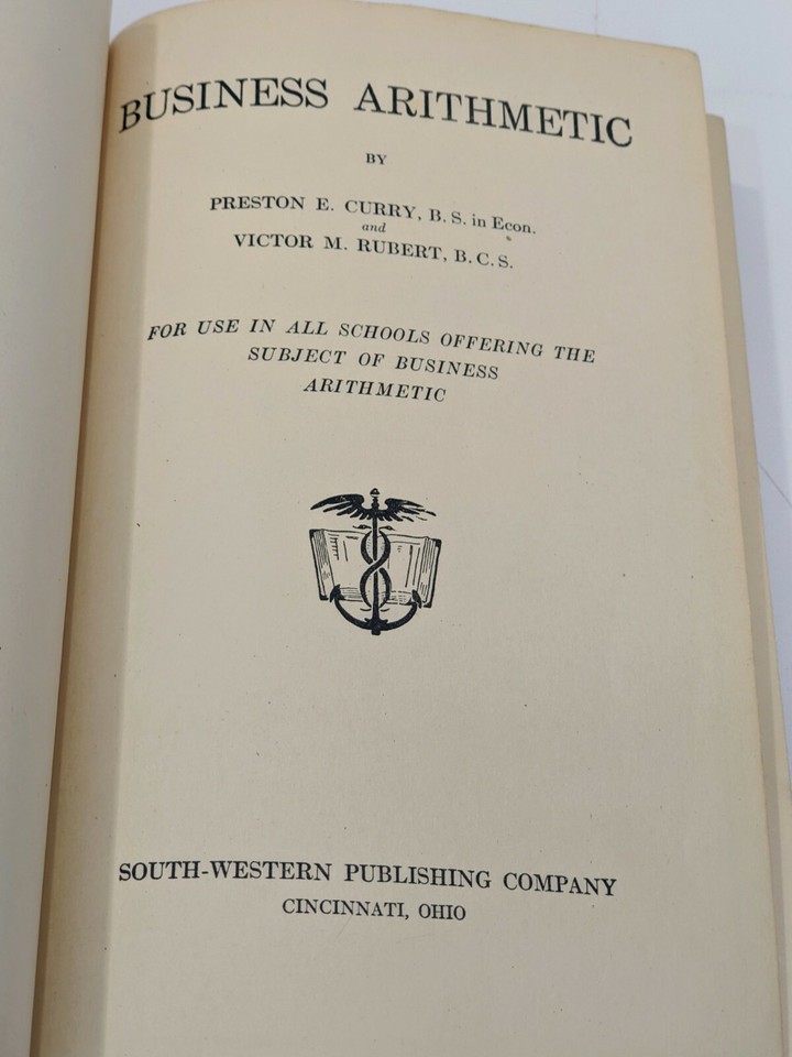 Business Arithmetic by Preston Curry & Victor Rubert 1922 | eBay