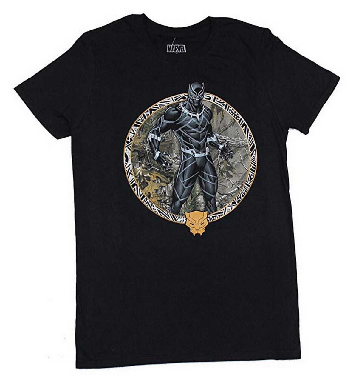 Men's Marvel Comics Black Panther Medallion T-Shirt With RealTree Xtra ...