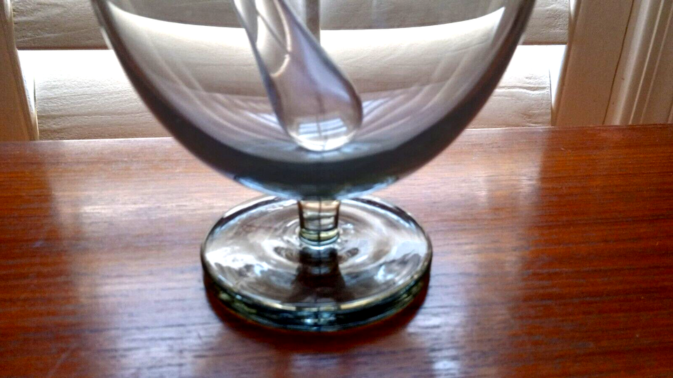 MCM Scandinavian Holmegaard Elsinore Smoke Gray Glass pinched Pitcher w ...