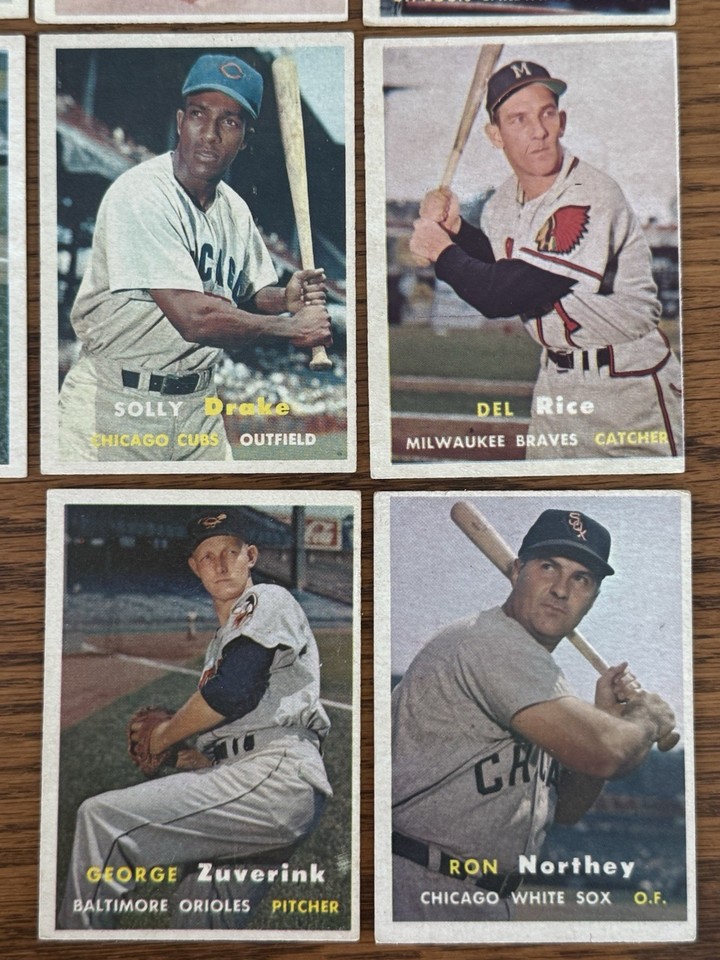 1957 Topps Baseball 19 Card Lot, Bill Tuttle, Faye Throneberry, Vgex-Ex ...