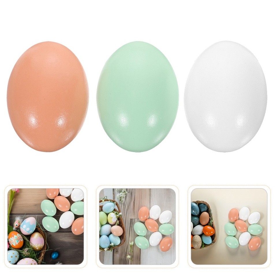 12 Pcs Assorted Color Wooden Eggs Unpainted For Easter Craft And ...