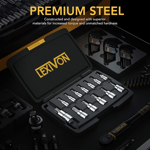 LEXIVON 16 Piece Torx Bit Socket Set T8 T60 Durable Premium Tools for ...