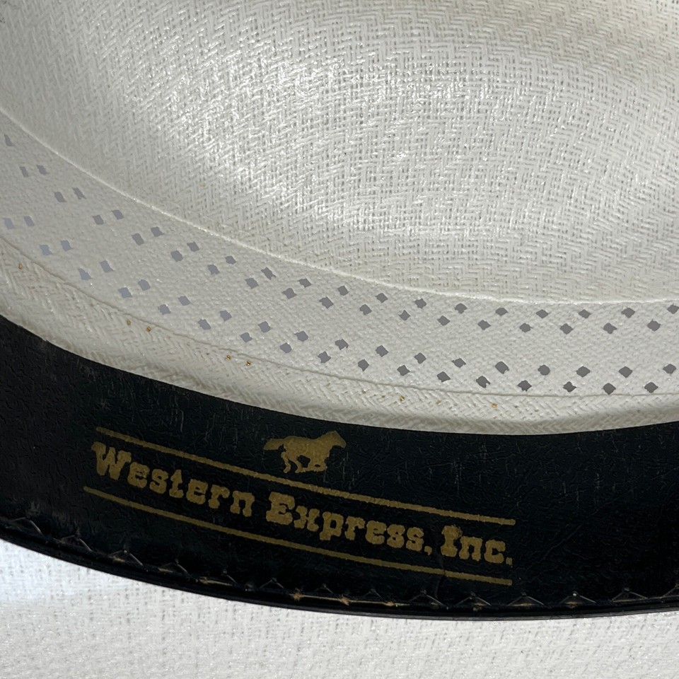 Mens Cowboy Hat Straw Vintage Western Express Inc. 7 1/4 Made In U.S.A. | eBay