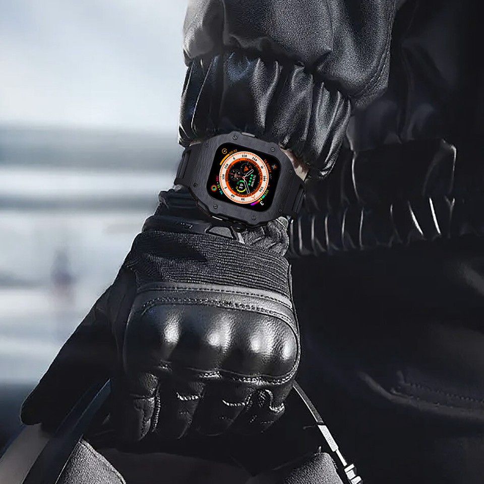 Mod Kit Genuine Carbon Fiber Case Rubber Band Strap For Apple Watch ...