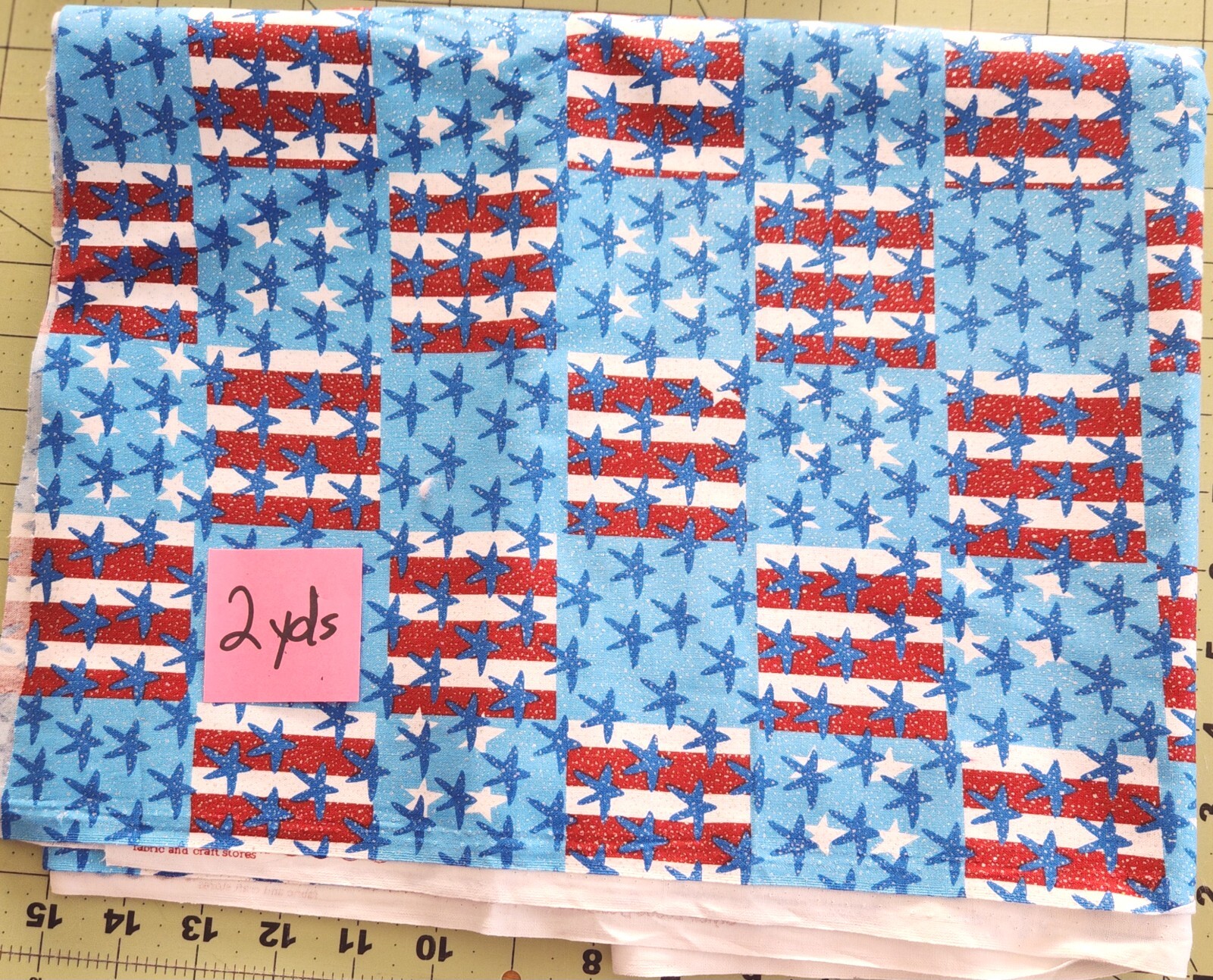 Patriotic Quilts of Valor Fabric Stars & Stripes with Sparkles 100% ...