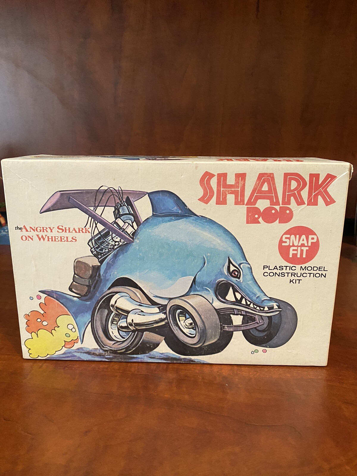Lindberg 1975 Shark Rod Angry Shark On Wheels Model Kit Box Only | eBay
