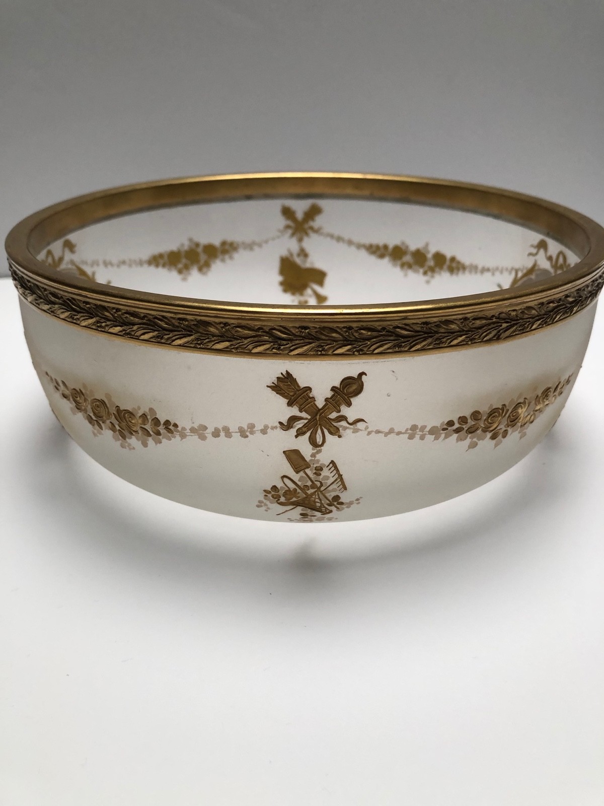 MAGNIFICENT VAL ST LAMBERT BOWL WITH VIGNETTES AND DORE BRONZE | eBay