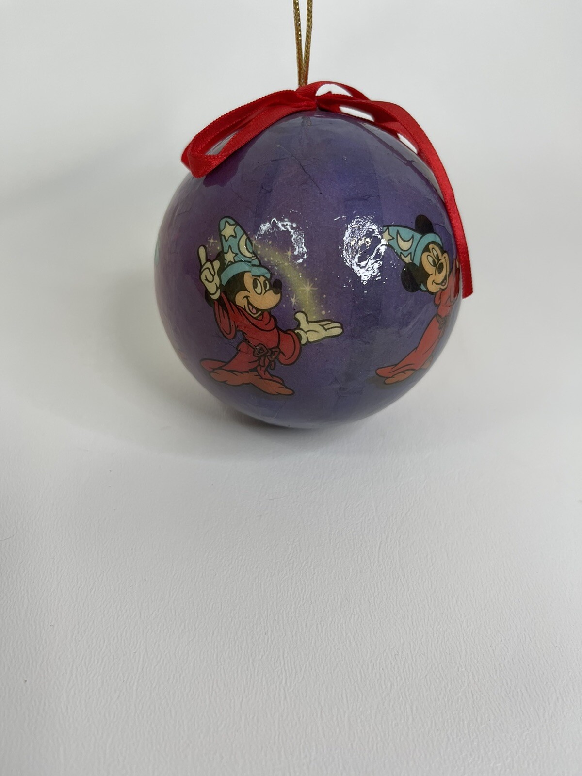 Vintage Disney Fantasia Mickey Mouse Paper Mache Ball Bulb Christmas ...