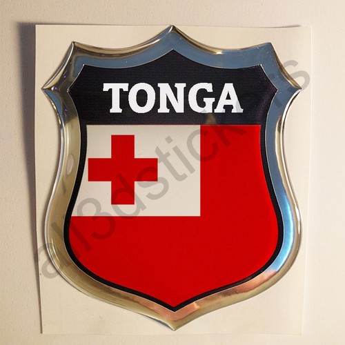 Sticker Tonga Emblem 3D Resin Domed Gel Tonga Flag Vinyl Decal Car ...