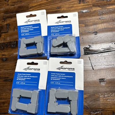 Lot Of 4 -ADFORS Screen Frame Corners, Natural/Grey 5/16", , 4 Pieces ...