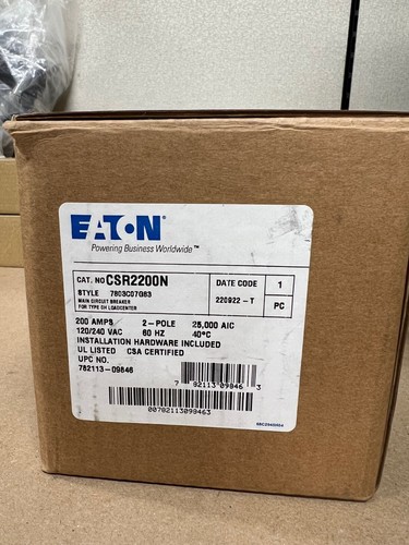 Eaton CSR2200N Type CSR Standard Circuit Breaker - Black | eBay