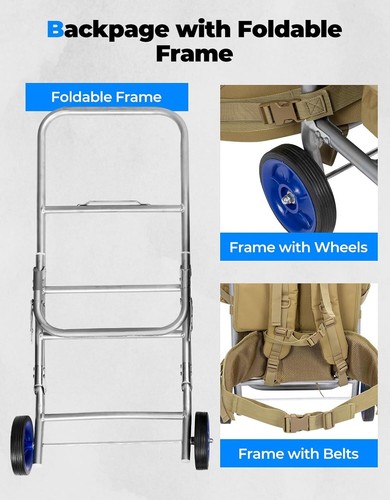 New-External Frame Backpacks for Hiking Hunting, 70L Large Load Travel ...