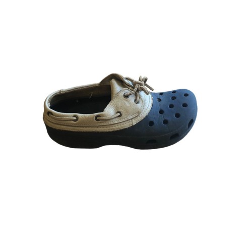 Crocs Islander Lace up Pitcrew Boat Blue /Tan leathe… - Gem