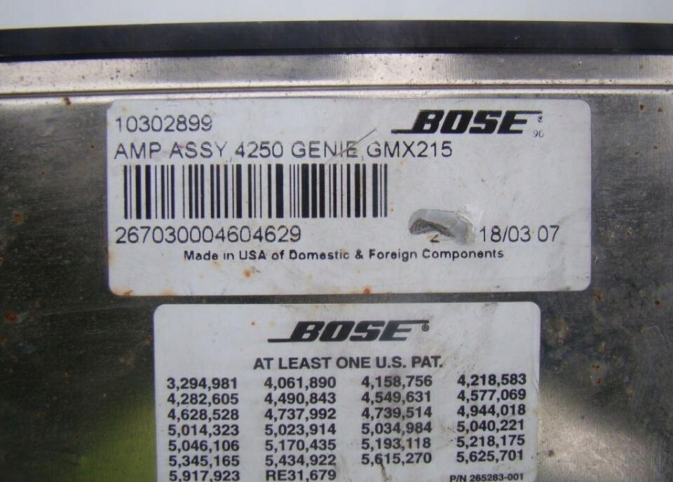 Cadillac XLR Amplifier Bose Amp Audio Sound 10302899