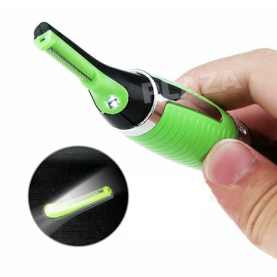 2X Hair Trimmer Groomer Nose Ear Eyebrows Neck hair Razor with light ...