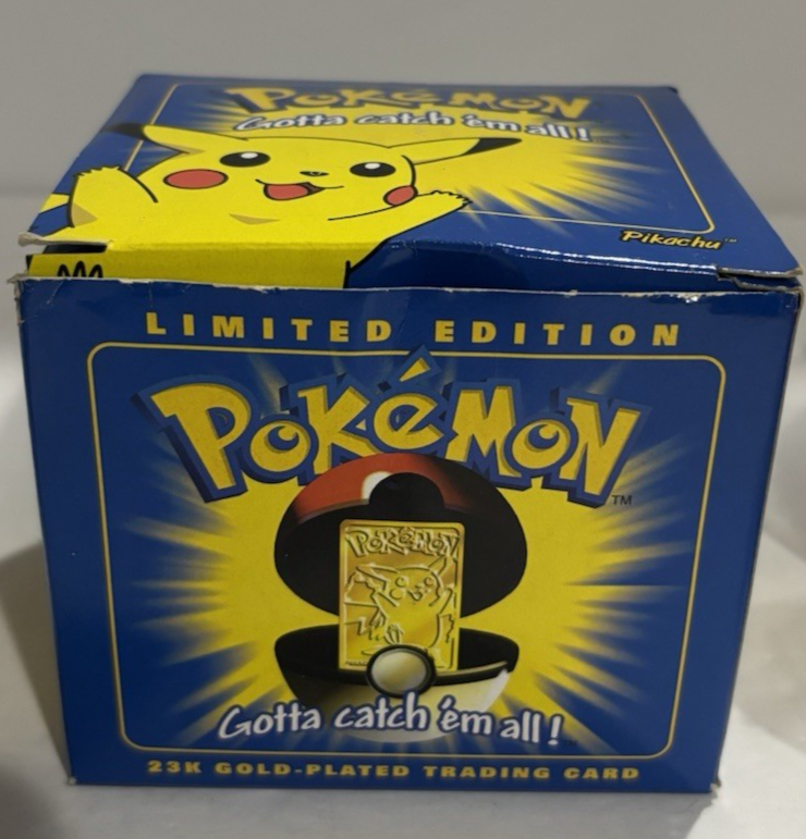 23K Gold Plated Pikachu Pokemon trading card Poke Ball Limited Edition ...