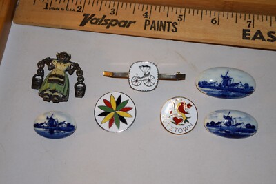 Vintage to nowlot of 7-3 Delft Holland ceramic misc Dutch pins | eBay