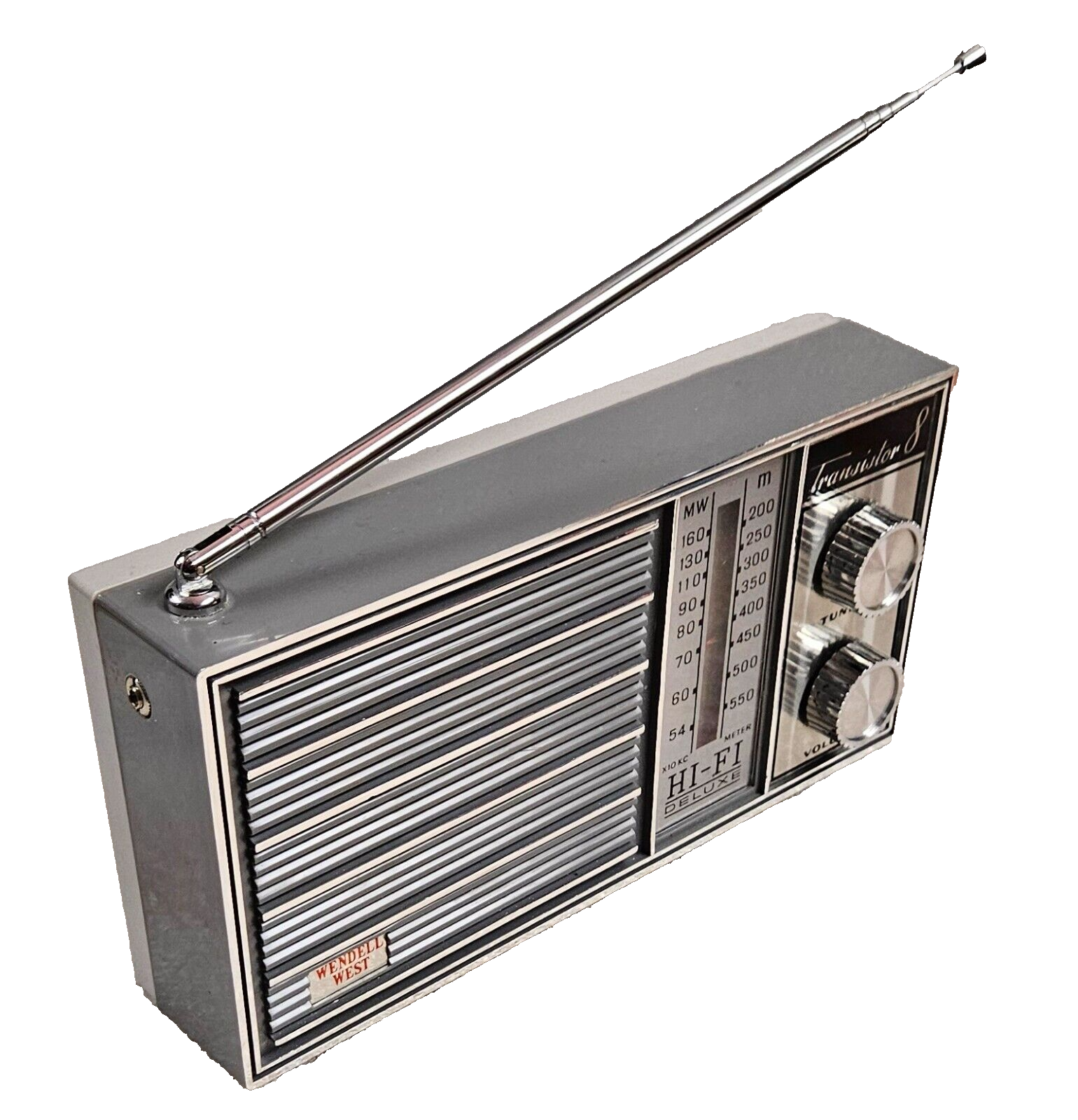 1968 VTG Wendell West Hi-Fi Deluxe 8 Transistor Radio CR-7A Portable AM ...