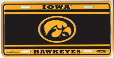 Iowa Hawkeyes Yellow and Black Aluminum License Plate | eBay