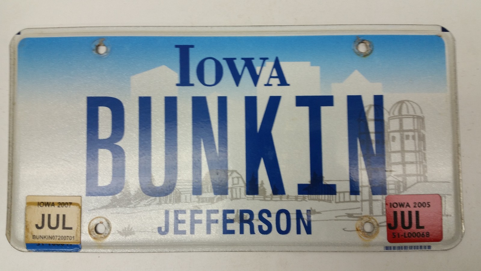 2007 IOWA Jefferson County "Bumpkin" License Plate BUNKIN | eBay
