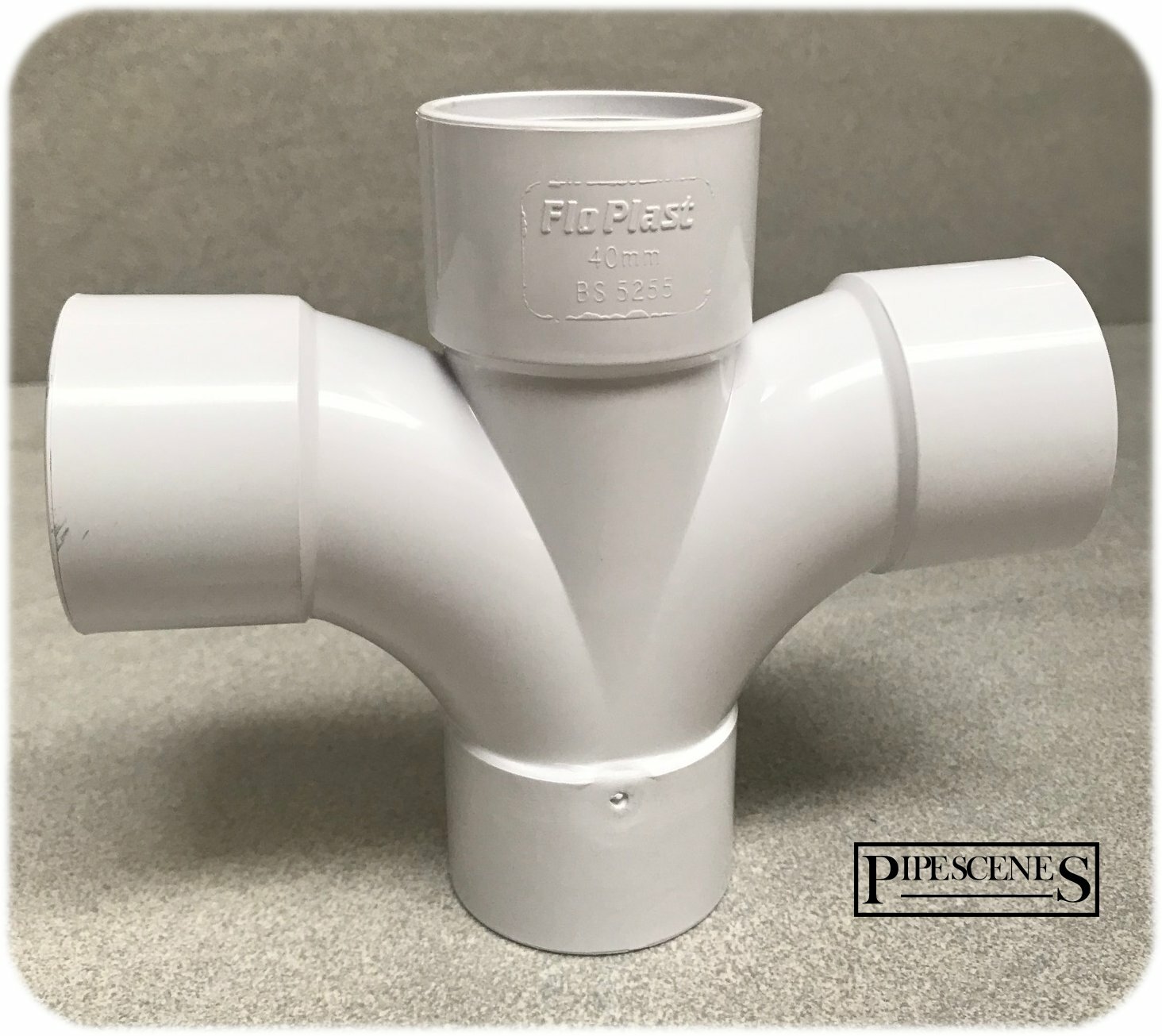 40mm 43mm (1 1/2") Double Branch Cross Tee Waste Pipe 4-Way Junction ...