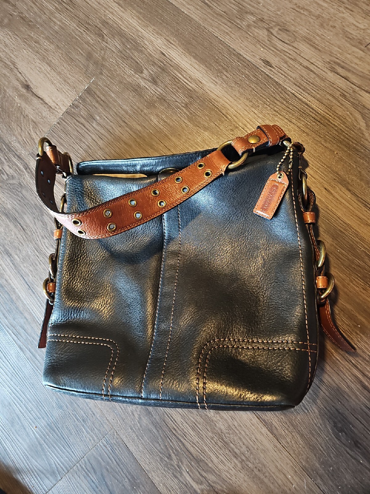 RARE Coach Chelsea BLK Pebbled Leather Shoulder Satch… - Gem