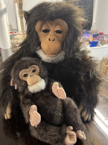 Hasbro FurReal Friends Cuddle Chimp Mama and Infant Baby Monkey | eBay