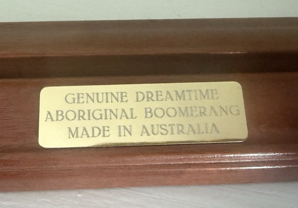 Genuine Dreamtime Aboriginal Wood Boomerang Art 16” with Stand ...