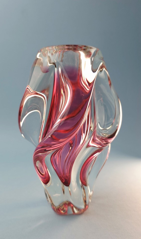 Chribska Glass Vase Josef Hospodka Design 1960s Czech Art Glass Sklo ...