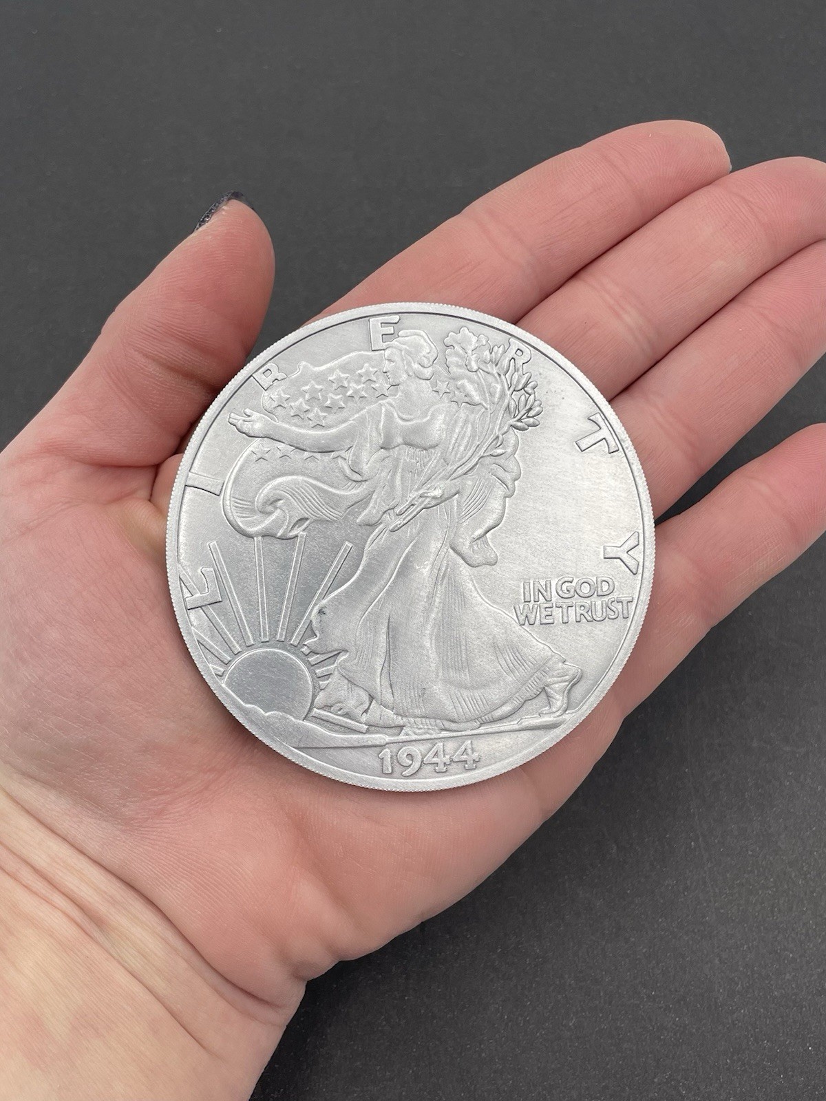 Giant Jumbo 3” Novelty Walking Liberty Prop Coin For Magic Tricks ...