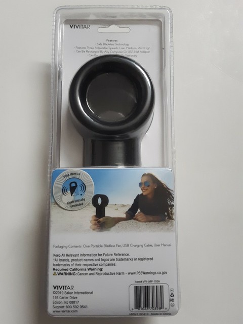 Mini Vivitar Handheld Bladeless Fan New/ Personal Cooling Hot Days for ...