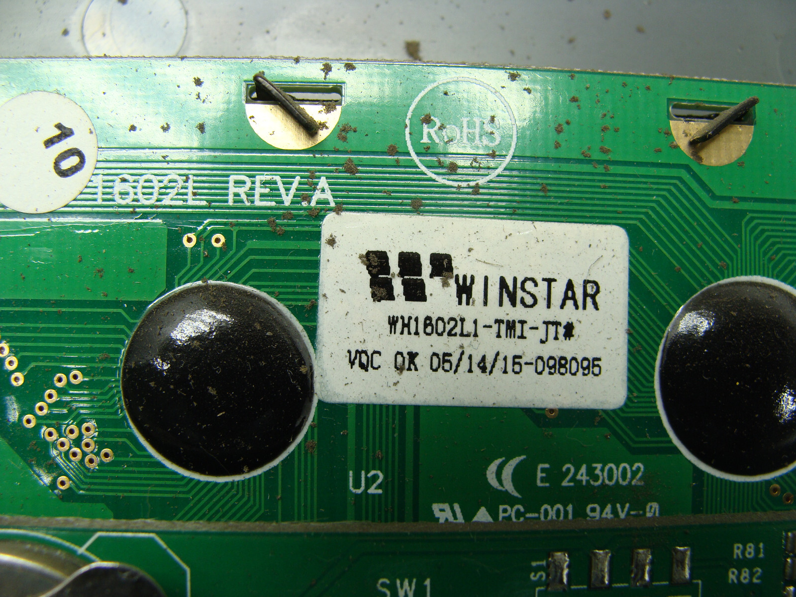 ENERSYS DISPLAY W/WINSTAR WH1602L1-TMI-JT# CIRCUIT BOARD FOR EI3-HN-4Y ...