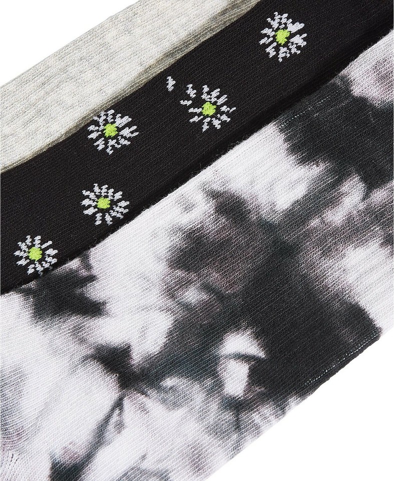SALE! Jenni Women's 3-Pk. Daisy Tie-Dyed, Daisy, Solid Crew Socks NWT ...