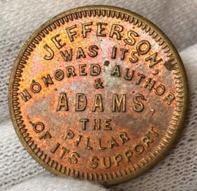 1776-1876 Jefferson & Adams Declaration Of Independence- Lovett Token ...