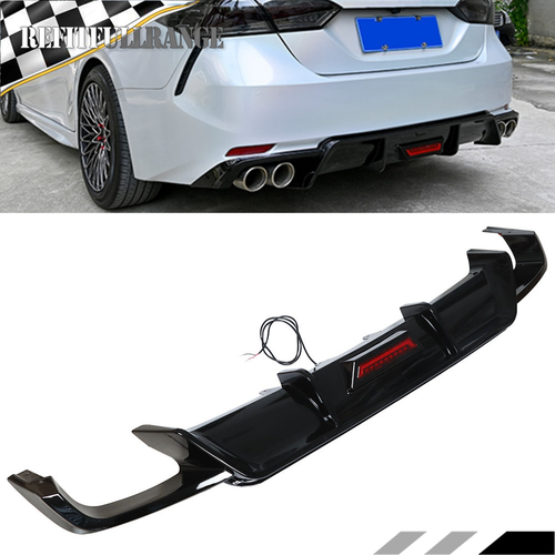 For 18-21 Toyota Camry Rear Bumper Lip Spoiler Lower Diffuser Black w ...