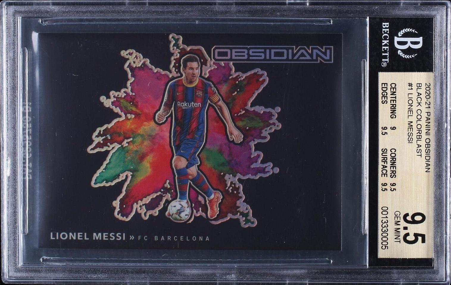 2020-21 Panini Obsidian - Black Color Blast Lionel Messi #1 for sale ...