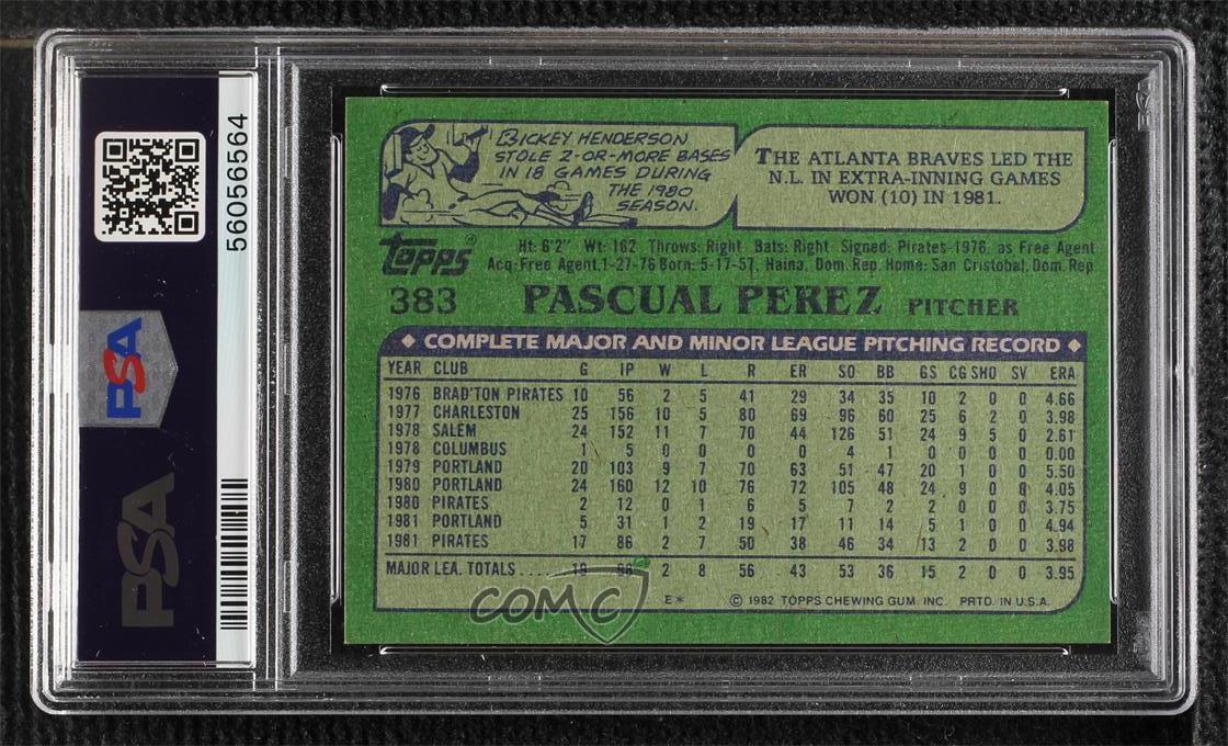 1982 Topps - Pitcher Position on Front #383 Pascual Perez for sale ...
