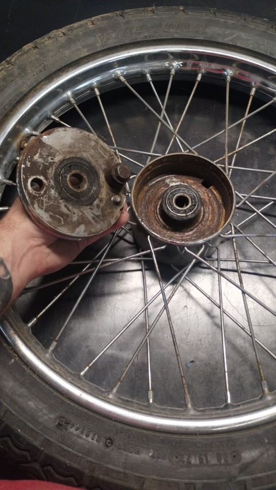 Vtg harley chopper Knucklhead Girder Springer 19” spool Rim 36 Mini ...