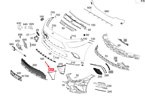 MB CLS C257 FRONT BUMPER LEFT AIR DUCT SEGMENT A2578859303 ORIGINAL NO ...