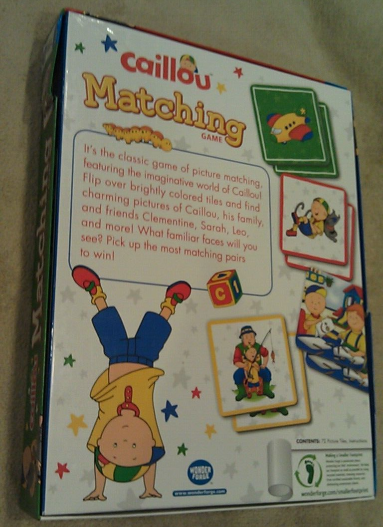 VERY RARE Caillou Memory Matching Game 3+ Preschool Kids Boys Girls ...