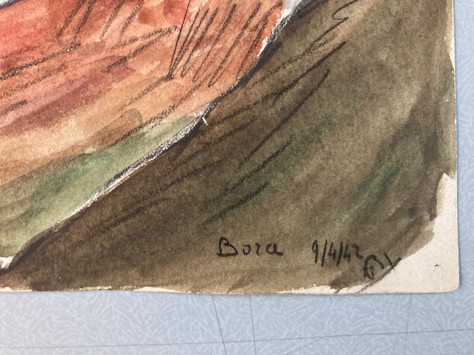 Very Pretty Painting Art Watercolour Paper 1942 Mountain Alps Scene ...