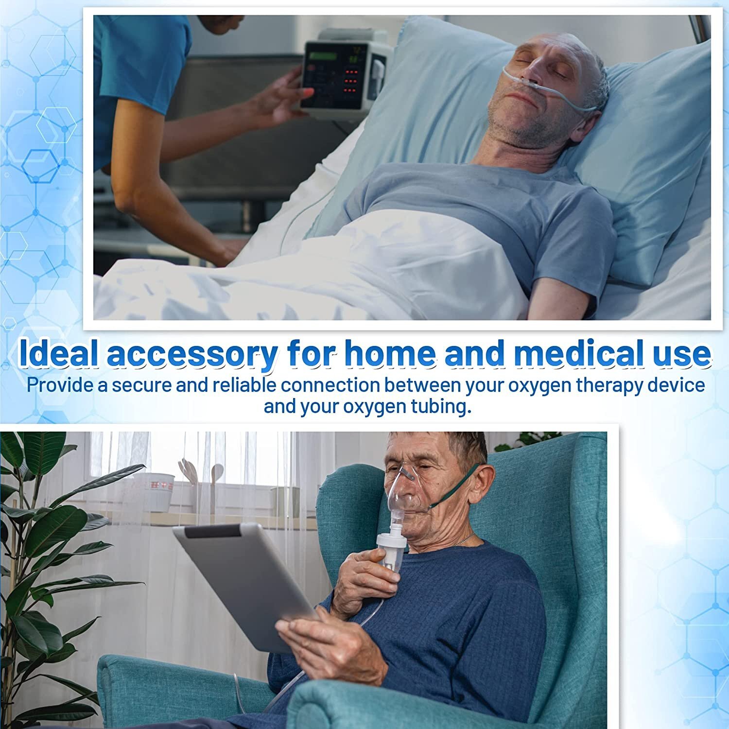 Oxygen Tubing Connectors Y Splitter - Oxygen Therapy, Cannula Connector ...