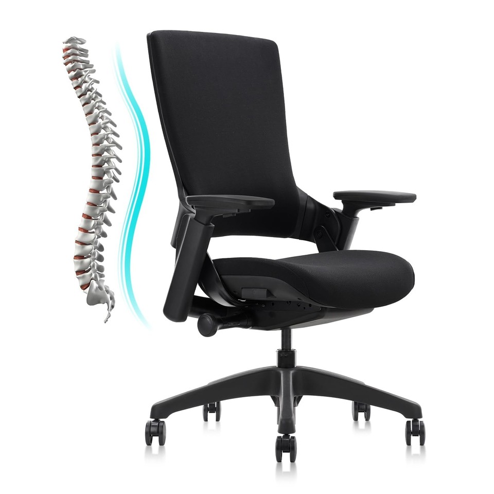 Adjustable Ergonomic Swivel Office Executive Chair 3D Arm Rest Lumbar ...