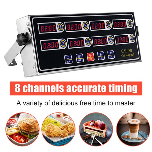 8 Channels Digital Kitchen Timer Deep Fryer Timer Food Cooking Timer TB ...