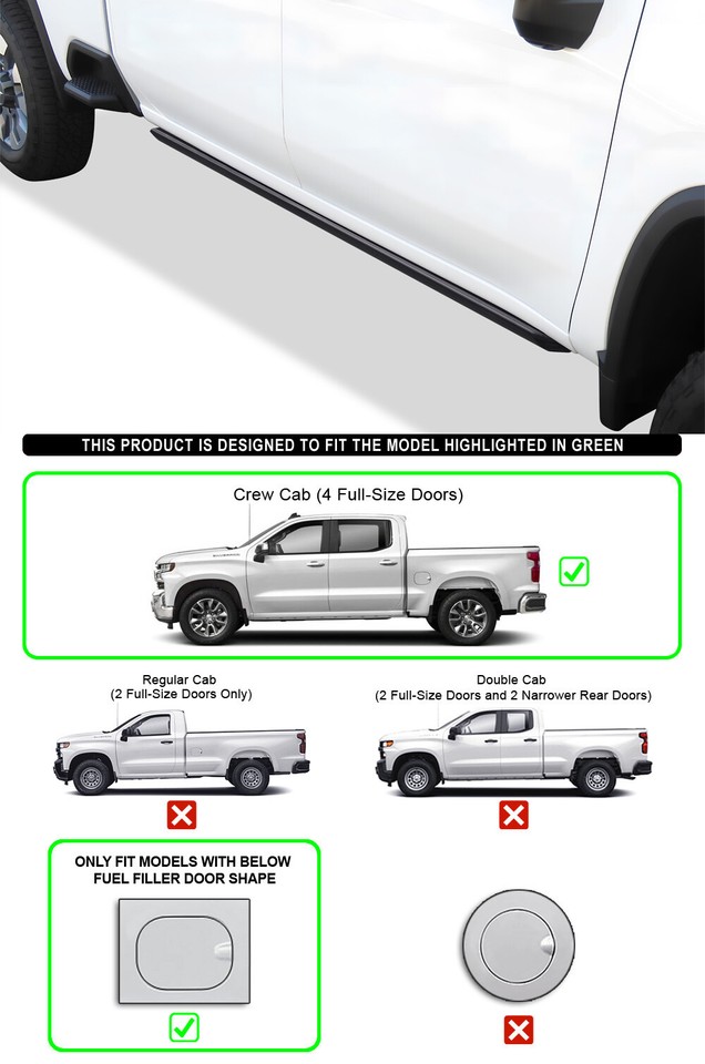 APS iBoard Power Side Steps Fit 19-21 Chevy Silverado GMC Sierra Crew ...